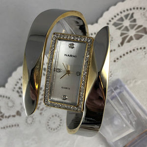 Narmi | Accessories | Narmi Bangle Watch 2 Tone Gold Stainless Steel ...